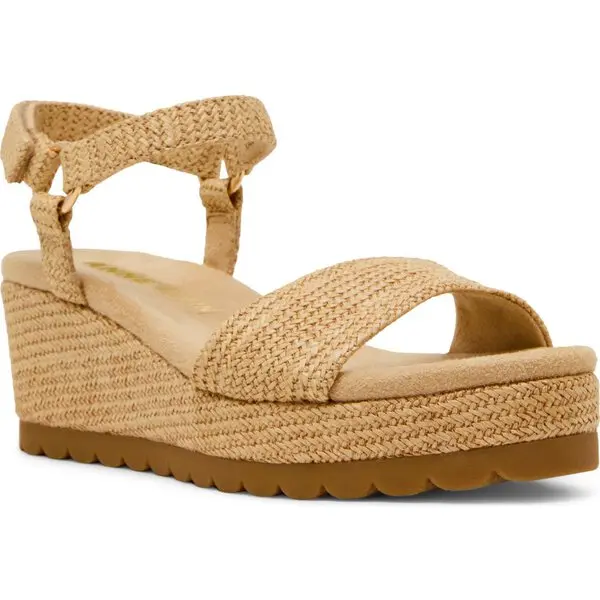 Anne Klein Natasia Platform Wedge Sandal - Raffia