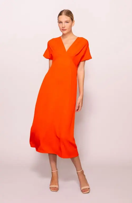 MELLODAY V-neck Empire Waist Midi Dress