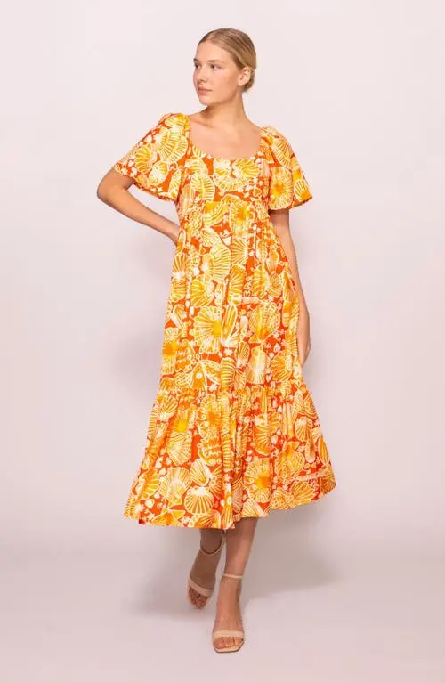 MELLODAY Flutter Sleeve Tiered Dress