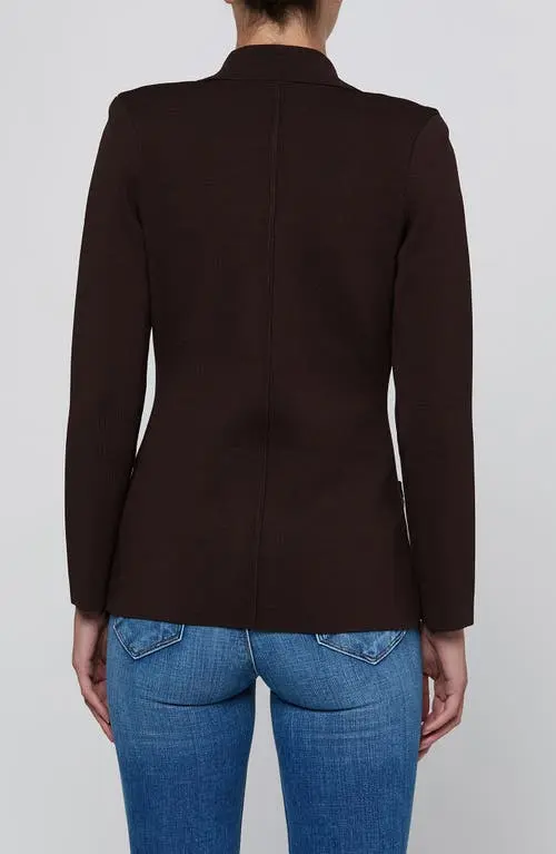 L'AGENCE Amelia Knit Blazer - Dark Java/gold