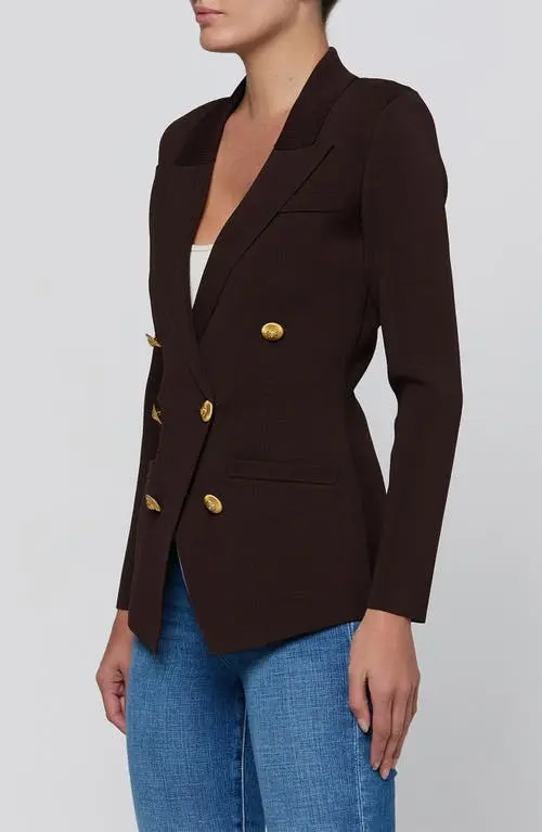 L'AGENCE Amelia Knit Blazer - Dark Java/gold