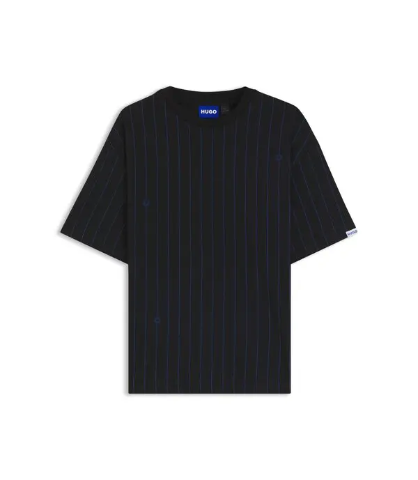 Hugo Cotton-jersey T-shirt With Happy And Stripe