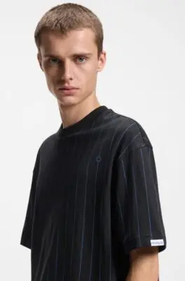Hugo Cotton-jersey T-shirt With Happy And Stripe