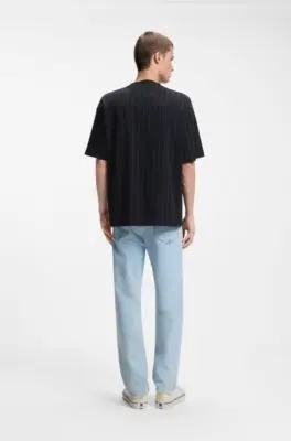 Hugo Cotton-jersey T-shirt With Happy And Stripe