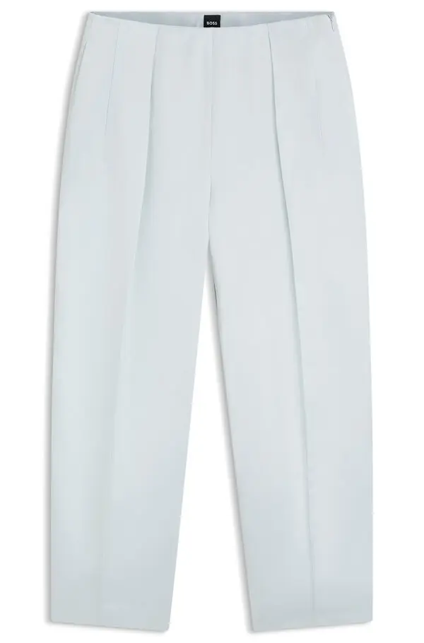 BOSS Relaxed-fit Cropped Trousers - Light Blue