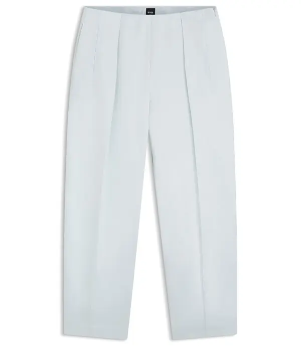 BOSS Relaxed-fit Cropped Trousers - Light Blue