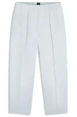 BOSS Relaxed-fit Cropped Trousers - Light Blue