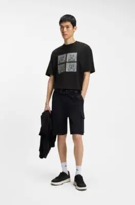 Hugo Cotton-jersey T-shirt With Biker-inspired Artwork
