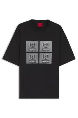 Hugo Cotton-jersey T-shirt With Biker-inspired Artwork