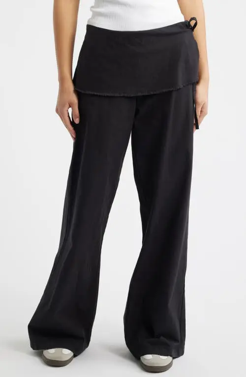 BDG URBAN OUTFITTERS Skirted Cotton & Linen Blend Flare Leg Pants