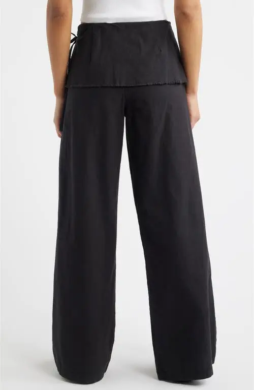 BDG URBAN OUTFITTERS Skirted Cotton & Linen Blend Flare Leg Pants
