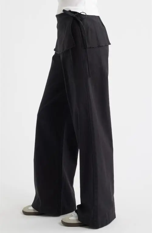 BDG URBAN OUTFITTERS Skirted Cotton & Linen Blend Flare Leg Pants