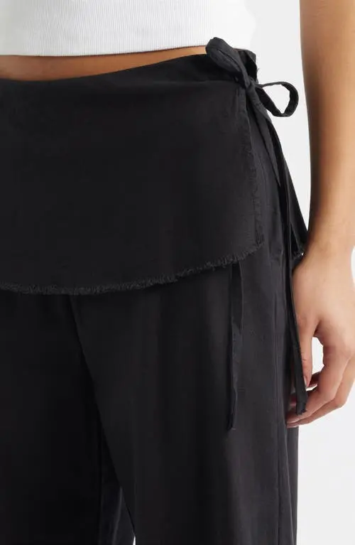 BDG URBAN OUTFITTERS Skirted Cotton & Linen Blend Flare Leg Pants