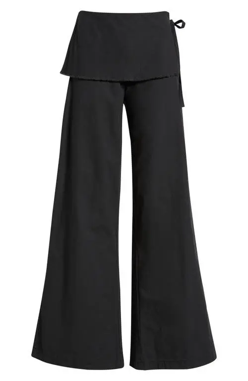 BDG URBAN OUTFITTERS Skirted Cotton & Linen Blend Flare Leg Pants