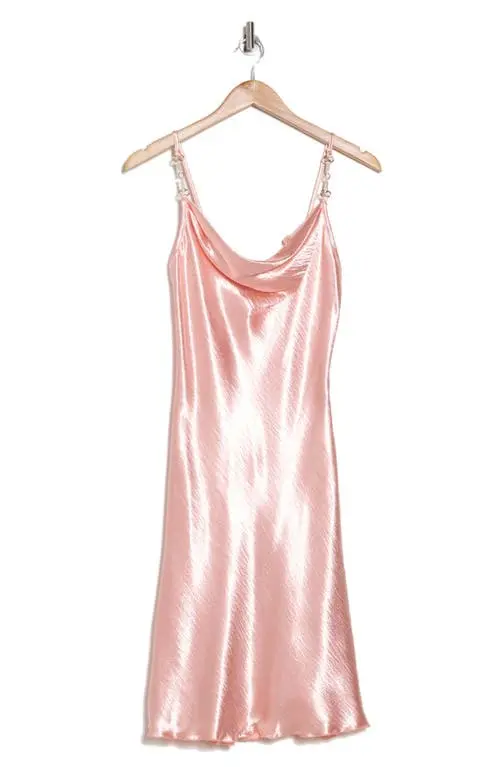 JUMP APPAREL Cowl Neck Hammered Satin Dress - Rose