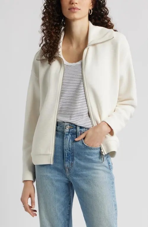 Caslon Ottoman Knit Bomber Jacket - White Hot