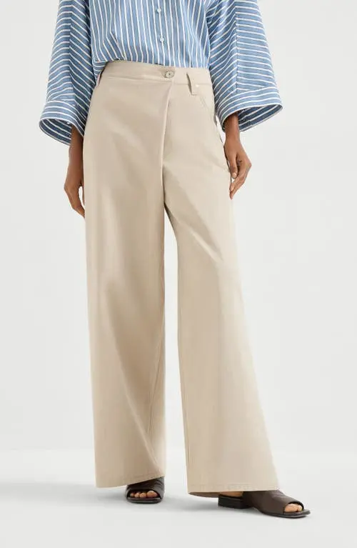 Brunello Cucinelli Loose Wrapped Trousers - Sand