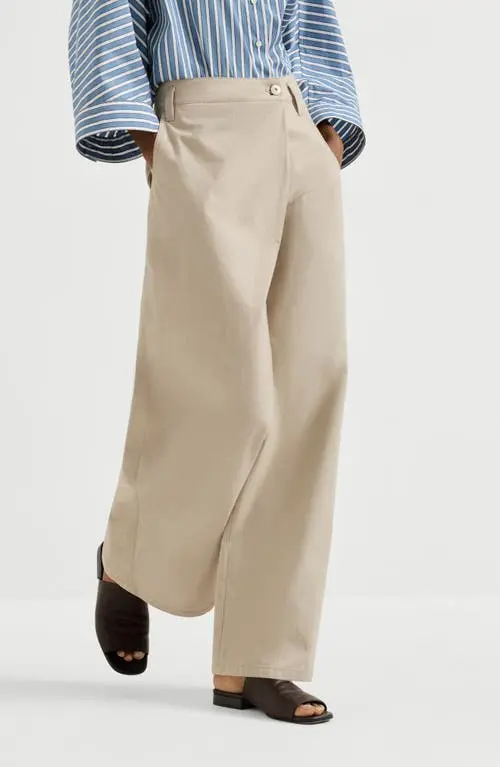 Brunello Cucinelli Loose Wrapped Trousers - Sand