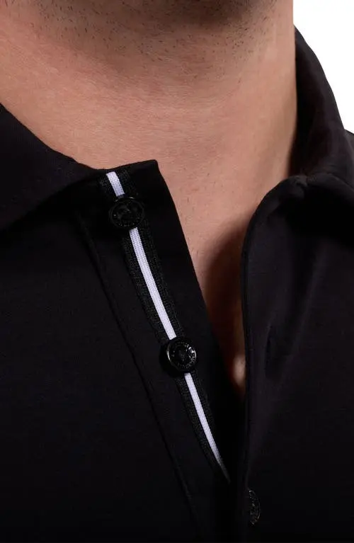 Bugatchi Three Button Performance Polo - Black