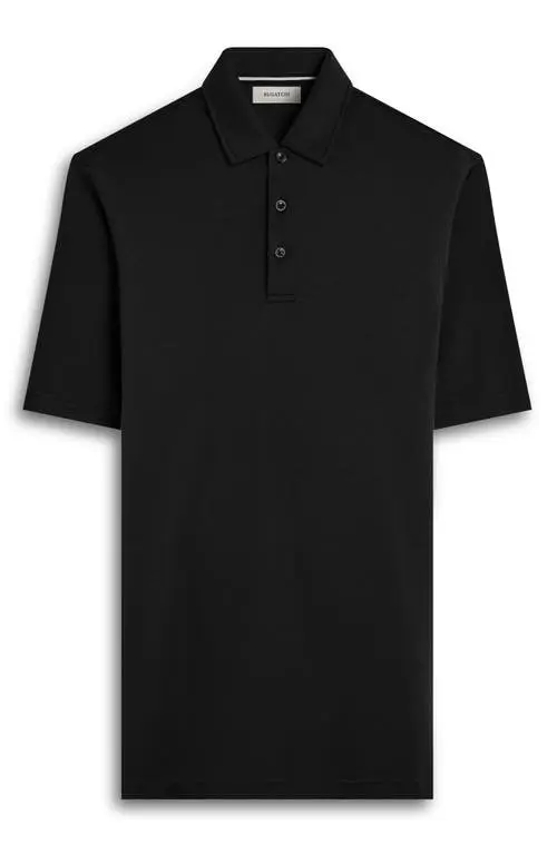 Bugatchi Three Button Performance Polo - Black
