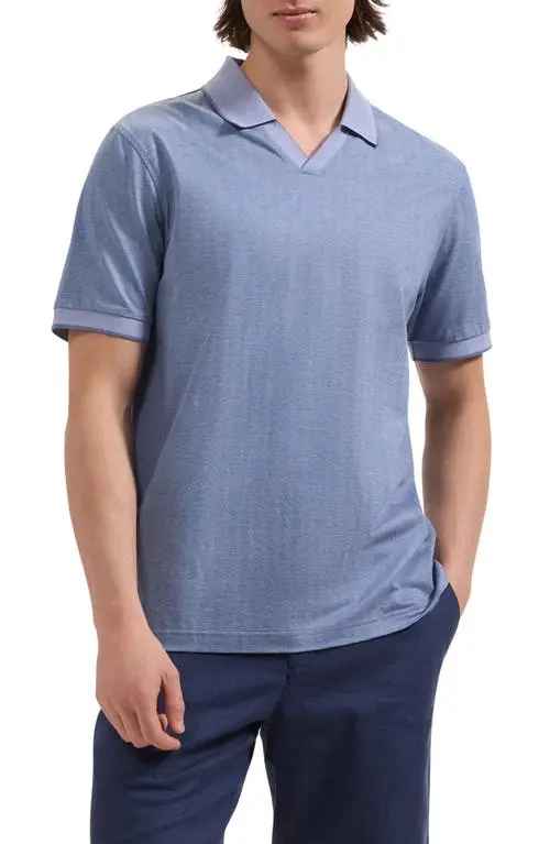 Bugatchi Tipped Johnny Collar Polo - Cobalt