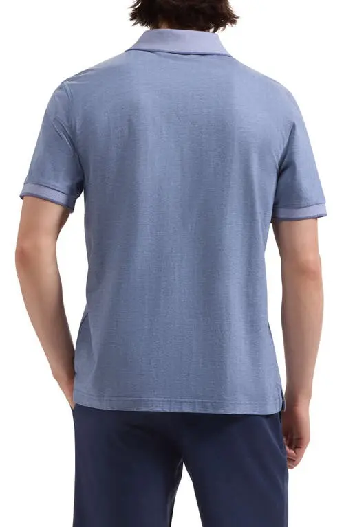 Bugatchi Tipped Johnny Collar Polo - Cobalt