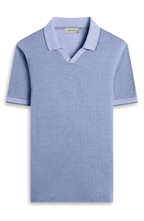 Bugatchi Tipped Johnny Collar Polo - Cobalt