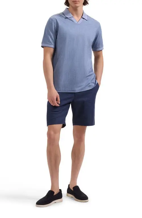 Bugatchi Tipped Johnny Collar Polo - Cobalt