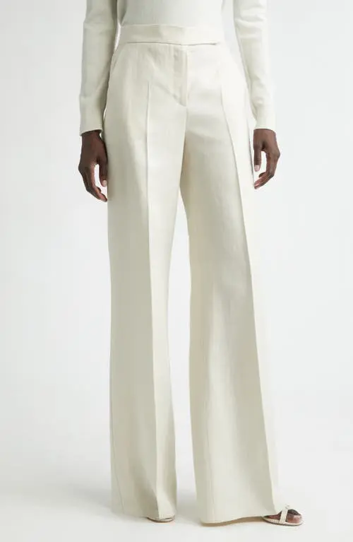 Max Mara Badesse High-waist Wide-leg Linen Pants - Beige
