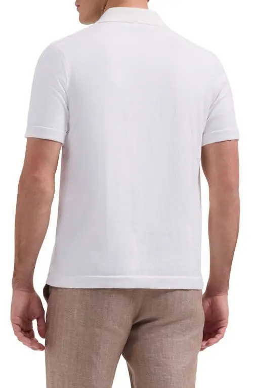 Bugatchi Short Sleeve Cotton Cardigan - Chalk