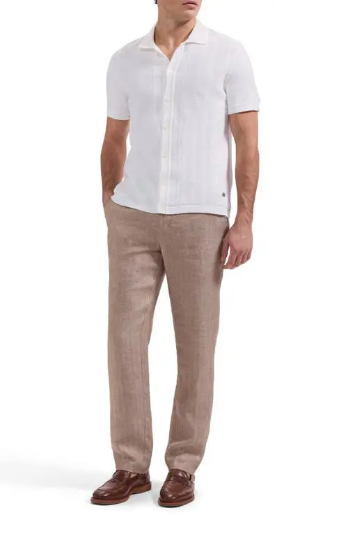 Bugatchi Short Sleeve Cotton Cardigan - Chalk