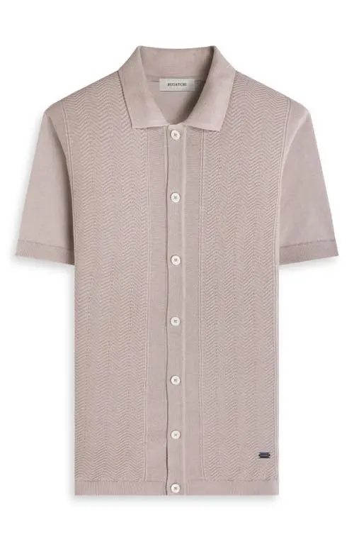 Bugatchi Short Sleeve Cotton Cardigan - Limestone