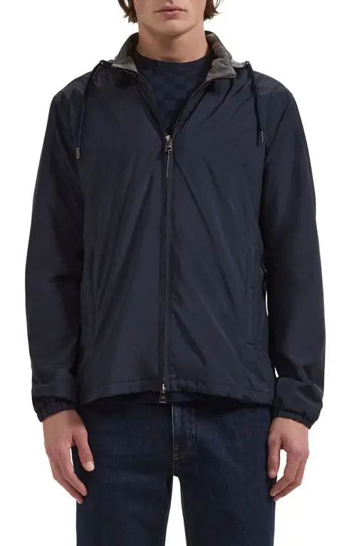 Bugatchi Performance Jacket With Removable Hood - Navy