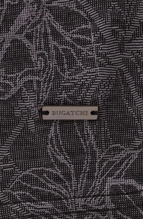 Bugatchi Three Button Floral Print Button-up Shirt - Black