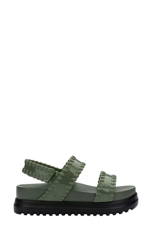 Melissa Dune Quarter Strap Platform Sandal - Black/green