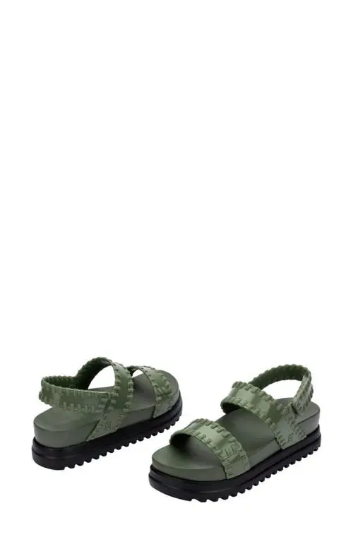 Melissa Dune Quarter Strap Platform Sandal - Black/green