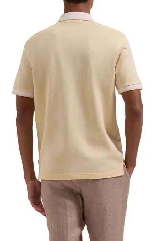 Bugatchi Three Button Cotton Polo - Ivory