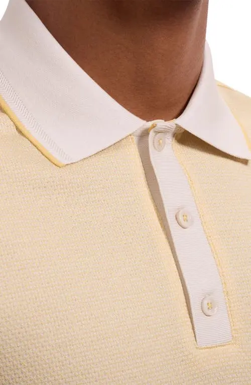 Bugatchi Three Button Cotton Polo - Ivory