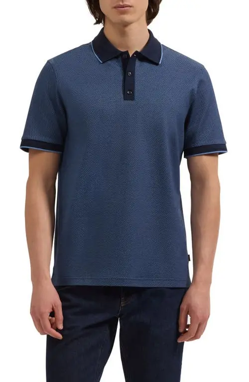 Bugatchi Three Button Cotton Polo - Navy