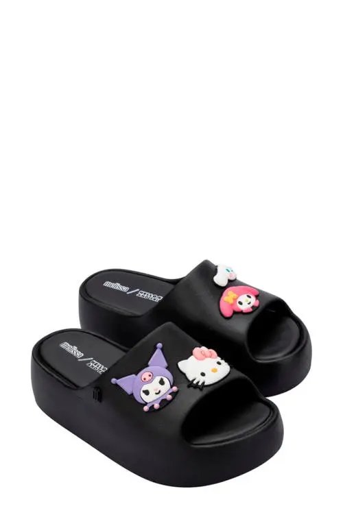 Melissa X Hello Kitty And Friends Platform Slide Sandal - Black