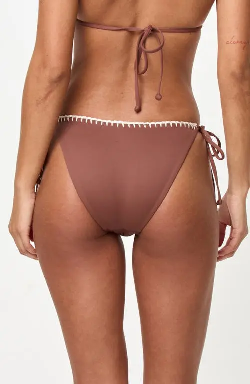 L*Space Samba Full Coverage Tie Side Bikini Bottoms - Cafe