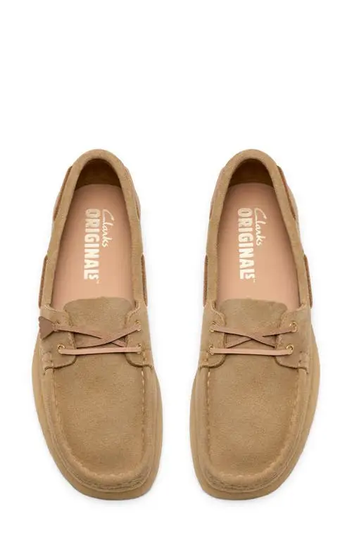 Clarks Godney Boat Moc Toe Loafer - Maple Suede