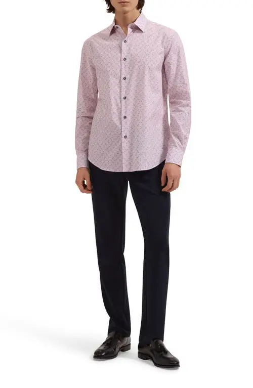 Bugatchi Julian Shaped Fit Floral Cotton Button-up Shirt - Primerose