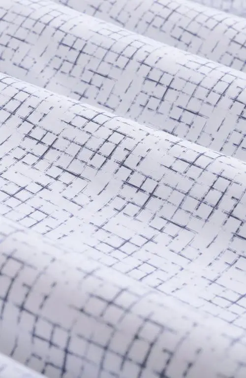 Bugatchi Axel Shaped Fit Crosshatch Print Cotton Button-up Shirt - Navy