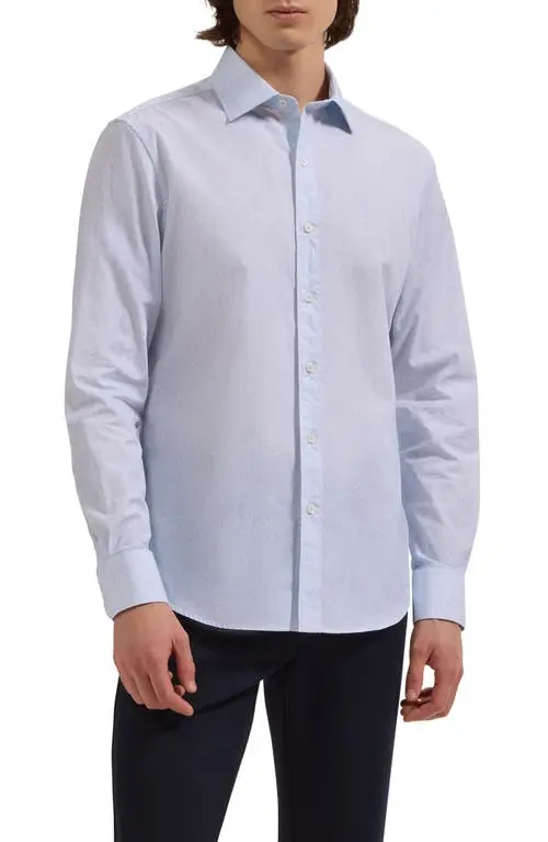 Bugatchi Axel Shaped Fit Filigree Print Cotton Button-up Shirt - Ice