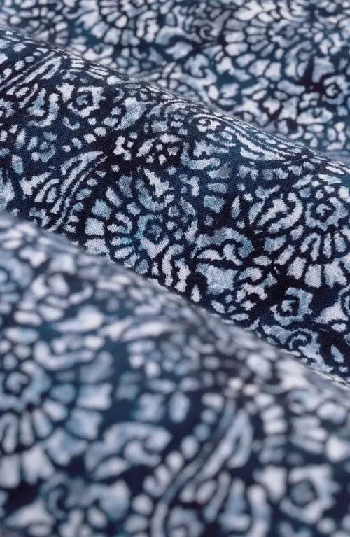 Bugatchi Julian Shaped Fit Abstract Paisley Print Cotton Button-up Shirt - Navy