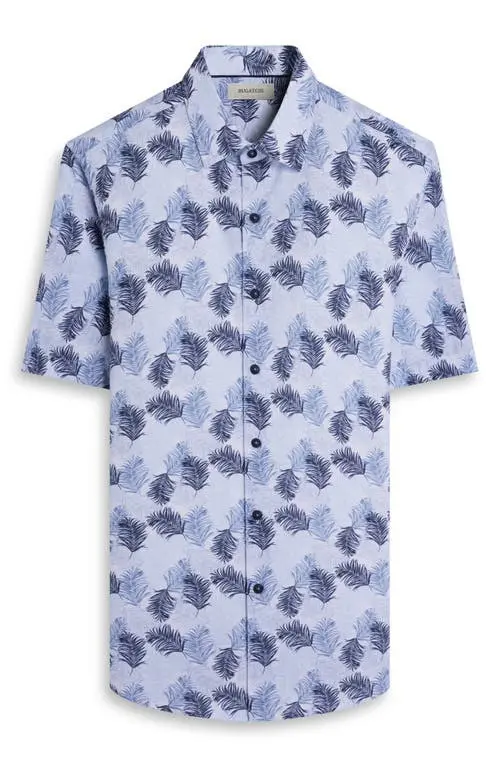 Bugatchi Orson Leaf Print Short Sleeve Button-up Shirt