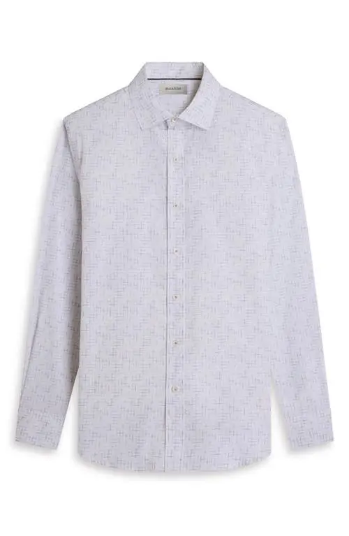 Bugatchi Axel Shaped Fit Crosshatch Print Cotton Button-up Shirt - Orchid