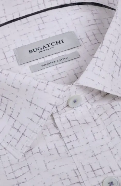 Bugatchi Axel Shaped Fit Crosshatch Print Cotton Button-up Shirt - Orchid