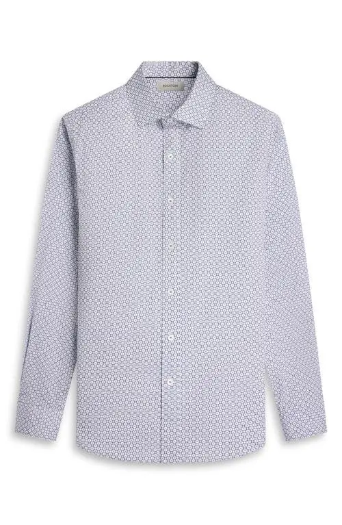 Bugatchi Axel Shaped Fit Geo Floral Cotton Button-up Shirt - Navy